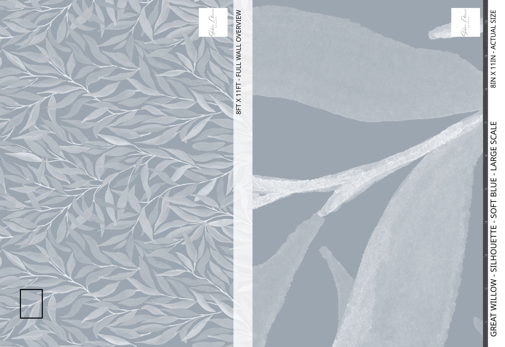 Great Willow - Silhouette - Soft Blue - Large Scale – Sabina Maria Design